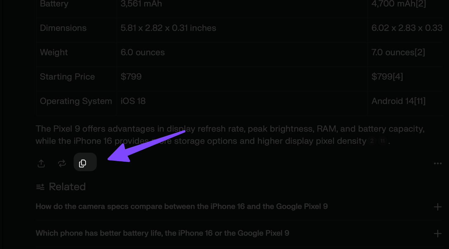 How to Copy a Table from Perplexity AI (2 Methods)