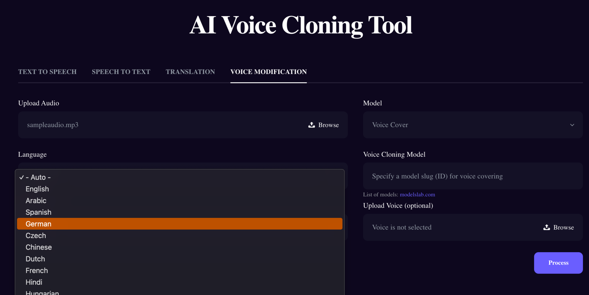 AI Voice Cloning Tool